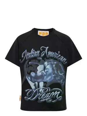PDF Graphic-print Raglan-sleeve T-shirt - Black