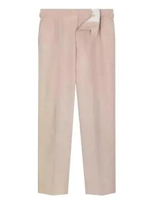 FURSAC Pleated Wide-leg Trousers With Side Buckle Adjusters - Neutrals
