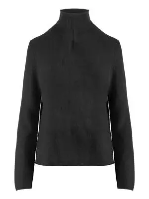 ALLUDE Turtleneck Knit Sweater - Black