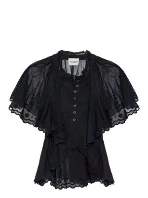 MARANT ETOILE MARANT ÉTOILE Lorna Broderie-Anglaise Cape Top Black