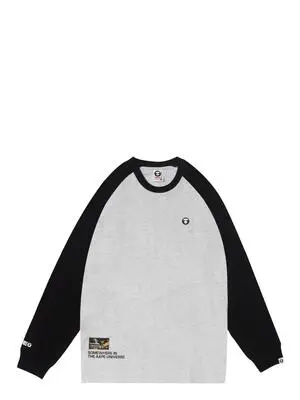 AAPE BY *A BATHING APE Moonface Raglan Long-sleeve T-shirt - Grey