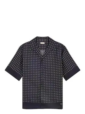 FURSAC Geometric-pattern Short-sleeve Shirt - Blue