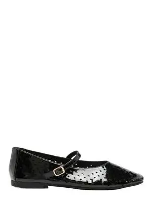 LINDA BAUMANN Perforated Mary Jane Flats - Black