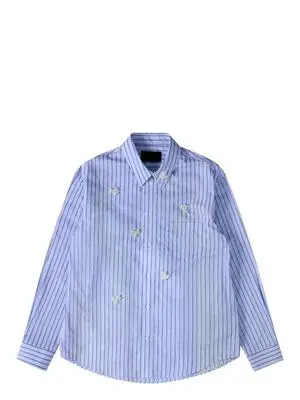 Simone Rocha Pearl-embellished Striped Shirt - Blue