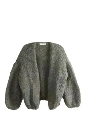 CASEY CASEY Long Sleeve Chunky Knit Cardigan - Green