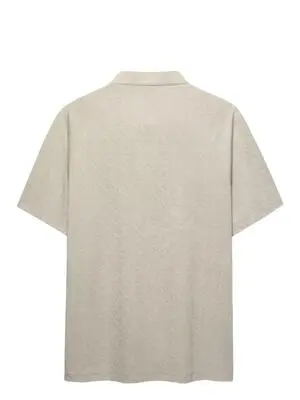 Shanghai Tang Coin Mandarin-collar Polo Shirt Neutrals