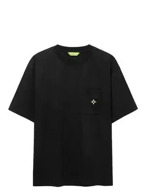 Shanghai Tang Patch-detail Pocket T-shirt - Black