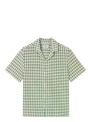 PERCIVAL Freddie Check-pattern Short-sleeve Shirt - Neutrals
