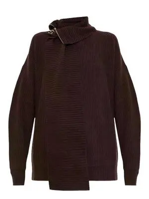 Sportmax Feltro Zip-fastening Sweater - Brown