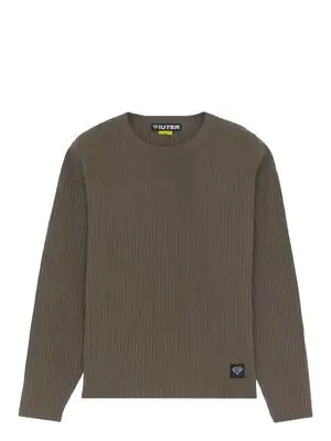 IUTER Ribbed Knit Logo Patch Sweater - Brown