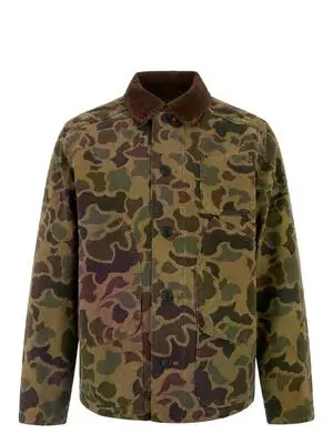 Filson Camouflage-print Corduroy-collar Jacket - Brown