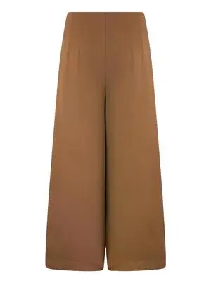 Alberta Ferretti High-waisted Pleated Palazzo Pants - Brown
