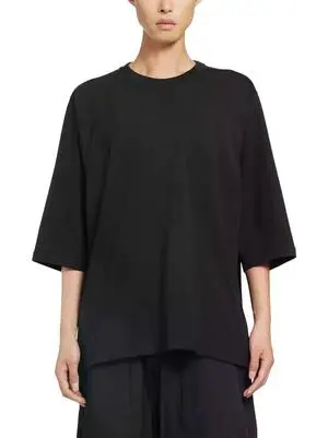 THOM KROM Graphic-print Elbow-sleeve T-shirt - Black