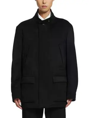 LARDINI High-neck Field Jacket - Black