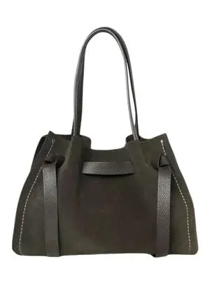 VISONA` Visona Vittoria Suede Tote Bag - Green