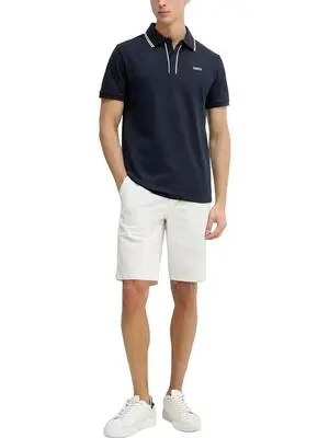 Guess Piqué-texture Tipped Polo Shirt - Blue
