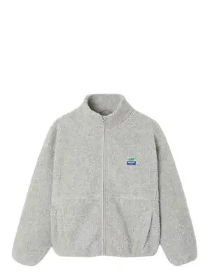 American Vintage Hoktown Faux Shearling Bomber Jacket - Grey
