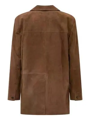 Ba&sh Suede Notched Lapel Jacket - Brown