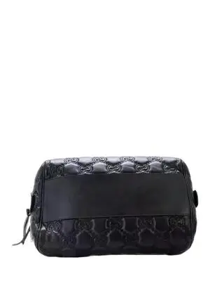 Gucci Ophidia Convertible Boston Top Handle Bag Gg Matelassé Leather Medium Satchel - Black