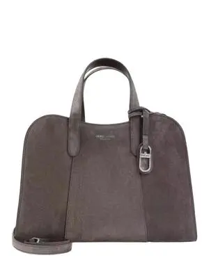 Giorgio Armani Suede Tote Bag - Grey