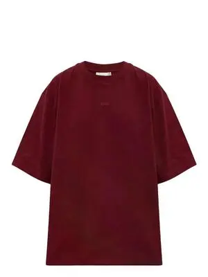 GESTUZ Embroidered Logo Oversized T-shirt - Red