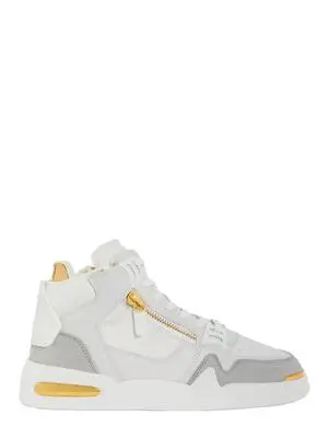 GIUSEPPE ZANOTTI Giuseppe Zanotti Bimaterial High-Top Sneakers With Double Side Zip White
