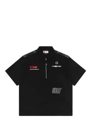 AAPE BY *A BATHING APE Logo-print Zip-fastening Polo Shirt - Black