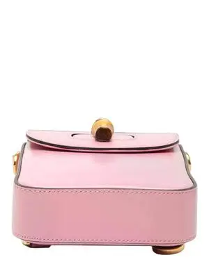 Gucci Gucci Calfskin Bamboo Top Handle Satchel Pink