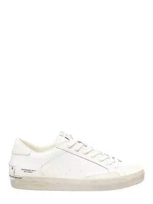 CRIME LONDON Distressed Effect Leather Sneakers - White