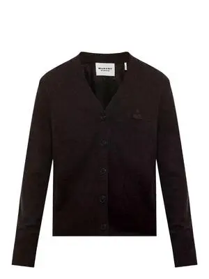MARANT ETOILE Karina Logo-patch V-neck Cardigan - Brown