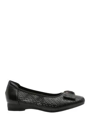 LINDA BAUMANN Bow Detail Ballet Flats - Black