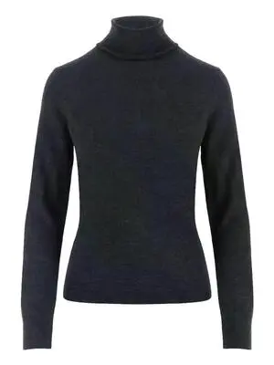 ALLUDE Wool Roll Neck Sweater - Black