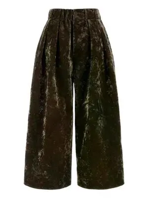 UMA WANG Poetic Velvet Wide-leg Trousers - Brown
