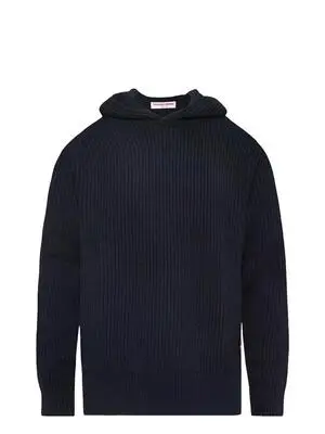 Orlebar Brown Kirk Chunky Rib-knit Hoodie - Blue