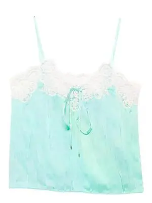Chloé Chloé Lace-Trimmed V-Neck Camisole Blue