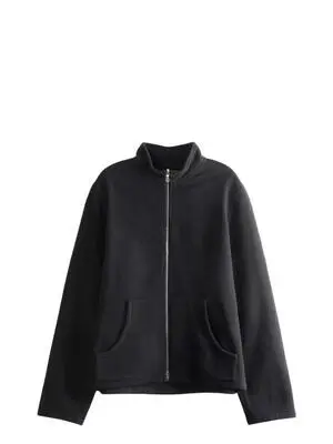 RIER Zip-up Fleece Sweatshirt - Black