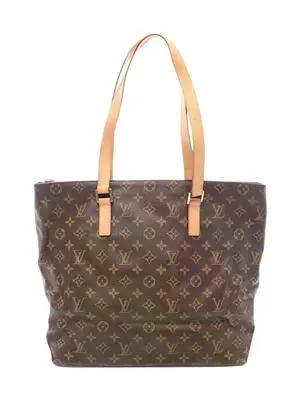LOUIS VUITTON 2002 Monogram Cabas Mezzo Tote Bag - Brown