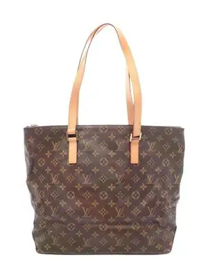 LOUIS VUITTON 2002 Monogram Cabas Mezzo Tote Bag - Brown