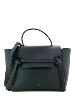 CELINE Celine Textured Leather Micro Satchel Belt Bag