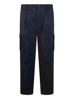 Herno Cargo Pocket Straight-leg Trousers - Blue