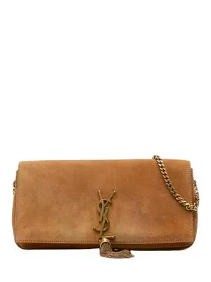 SAINT LAURENT Saint Laurent Suede Monogram Kate 99 Tassel Bag