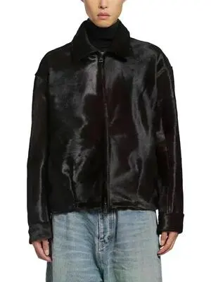 GIORGIO BRATO Textured Leather Jacket - Black