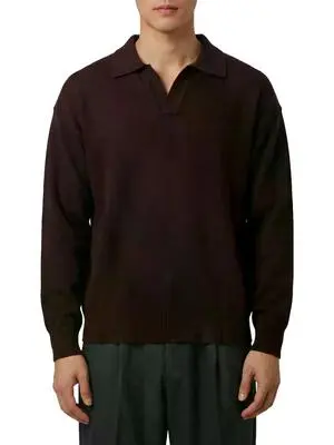 ROBERTO COLLINA Merino Wool Fine-knit Top - Brown