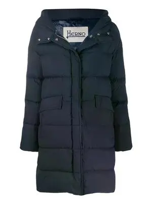 Herno Herno Quilted Hooded Down Coat Blue