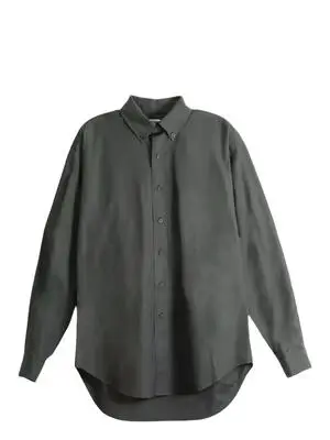 RIER Button-down Collar Poplin Shirt - Grey