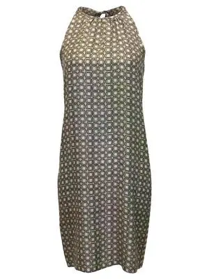 Max Mara Geometric-print Halter Dress - Neutrals