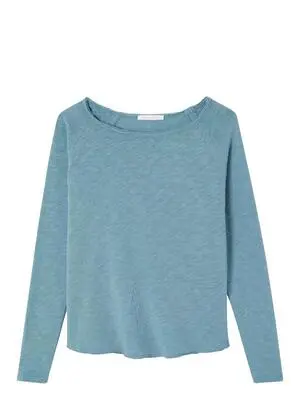 American Vintage Sonoma Boat-neck Long-sleeved T-shirt - Blue