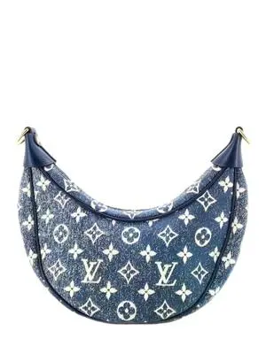 LOUIS VUITTON Loop Handbag Monogram Jacquard Denim Hobo Bag - Blue