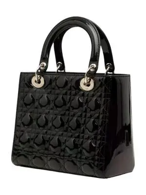 Dior Patent Cannage Lady Satchel - Black