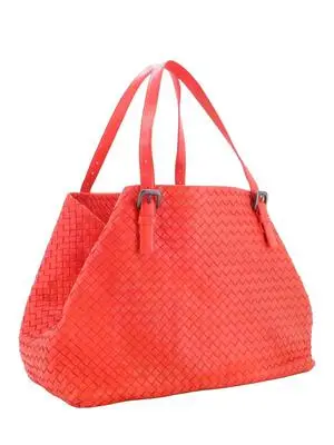Bottega Veneta A-shape Intrecciato Nappa Tote Bag - Red